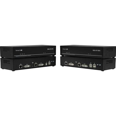 smart avi sdx xt 2p 4k dual head dvi d usb 2 0 and audio kvm cat5 5e 6 extender sdx xt 2p