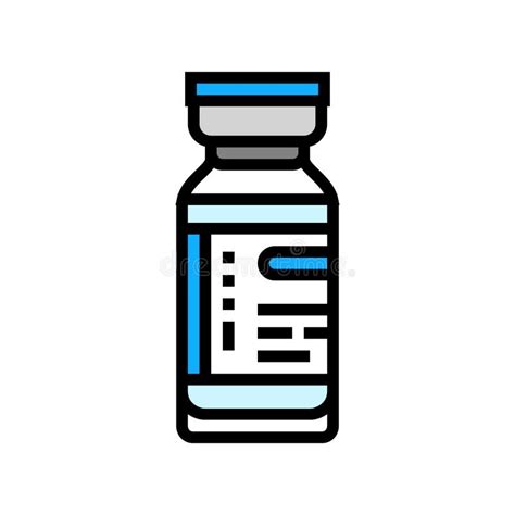 Vaccine Bottle Immunization Color Icon Vector Illustration Stock