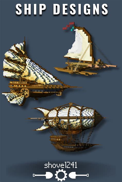 Minecraft Fantasy Ship Designs