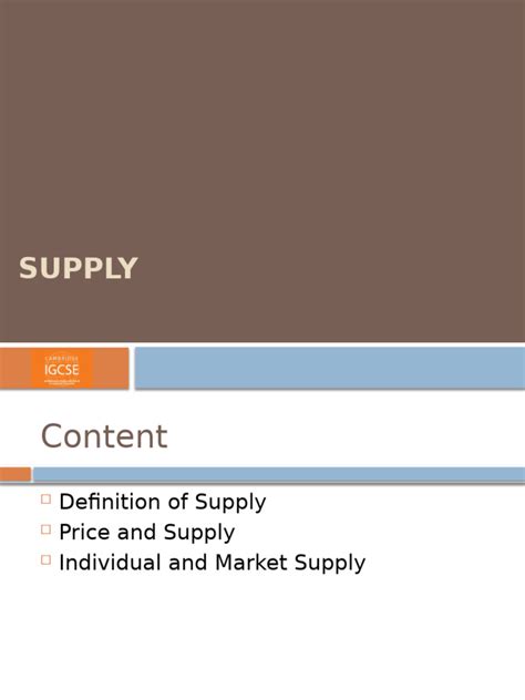 Igcse Economics Supply Pdf