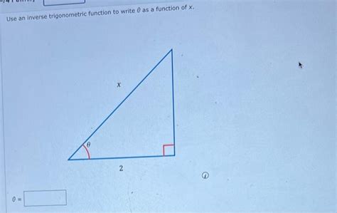 solved use an inverse trigonometric function to write θ as a