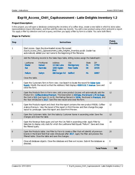 EX AC CH Grader CAP AS Instructions Grader Instructions Access Project Studocu