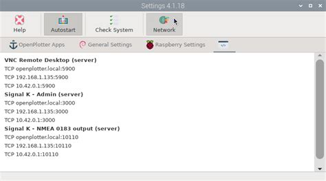 Network OpenPlotter X X