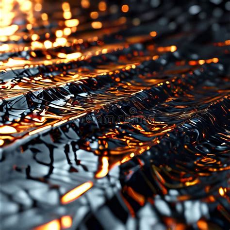 Light Patterns On A Reflective Metallic Surface K Uhd Very Deta Stock