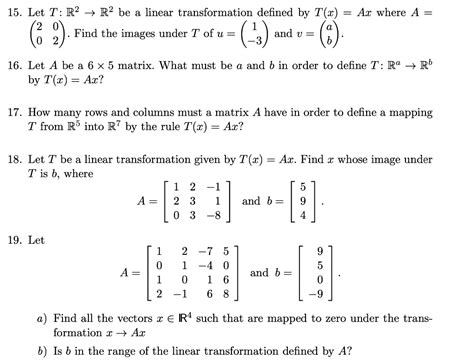 Solved 15 Let T R2 R2 Be A Linear Transformation Defined Chegg Com