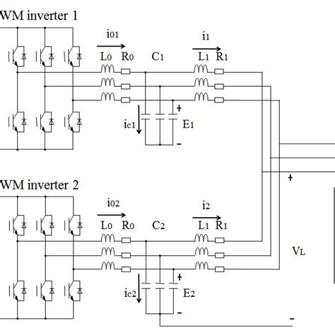 output currents and reference voltages in dq synchronous frame