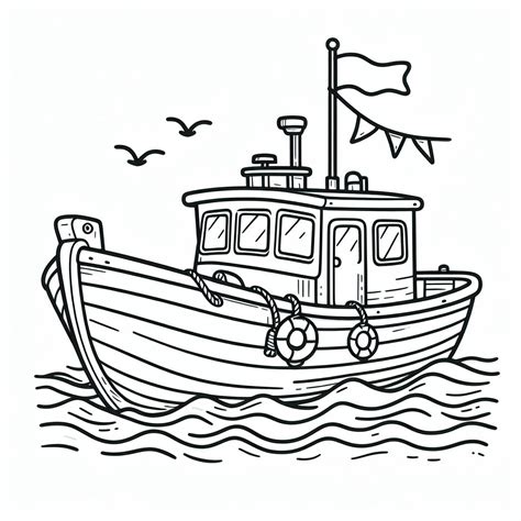 דף צביעה של סירה דפי צביעה אונליין