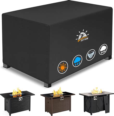 Zettum Fire Pit Cover Rectangular 42 Inch Outdoor Fire