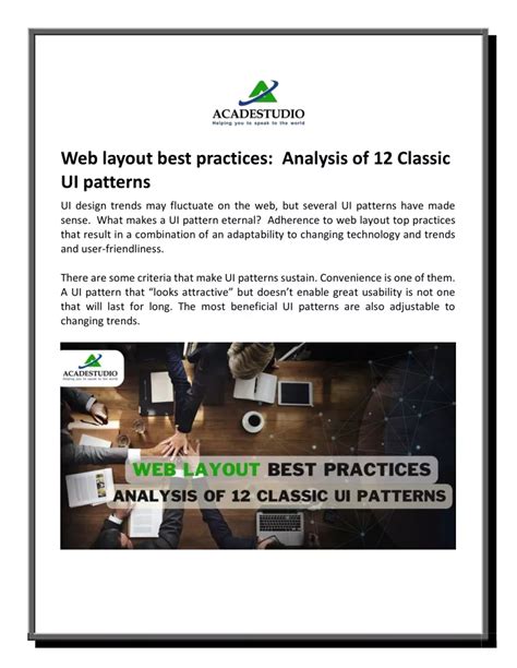 Ppt Web Layout Best Practices Analysis Of 12 Classic Ui Patterns