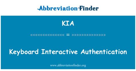 Kia Significa Autenticación Interactiva Teclado Keyboard Interactive Authentication