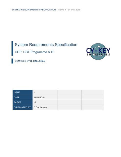 Pdf System Requirements Specification Srs