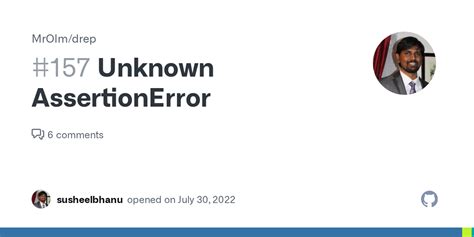 Unknown Assertionerror · Issue 157 · Mrolmdrep · Github