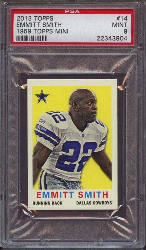 2013 Topps 1959 Topps Mini 14 Emmitt Smith Psa 9 Mint Ebay