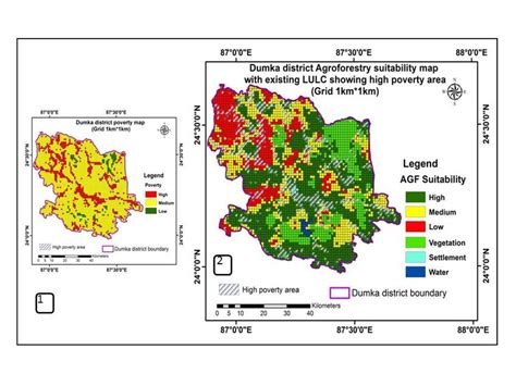 spatial correlation between poverty and agroforestry suitability