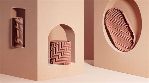 Phil Cuttance Creates Herringbone Patterned Objects From Jesmonite