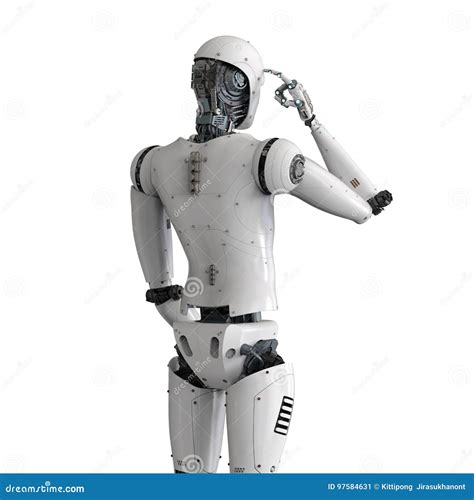 Android Robot Thinking Stock Illustration Illustration Of Thinking