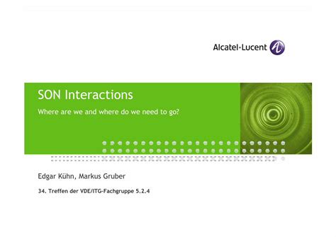 Pdf Alu Vde Itg Fg 524 Workshop 34 Son Use Case A Optimization