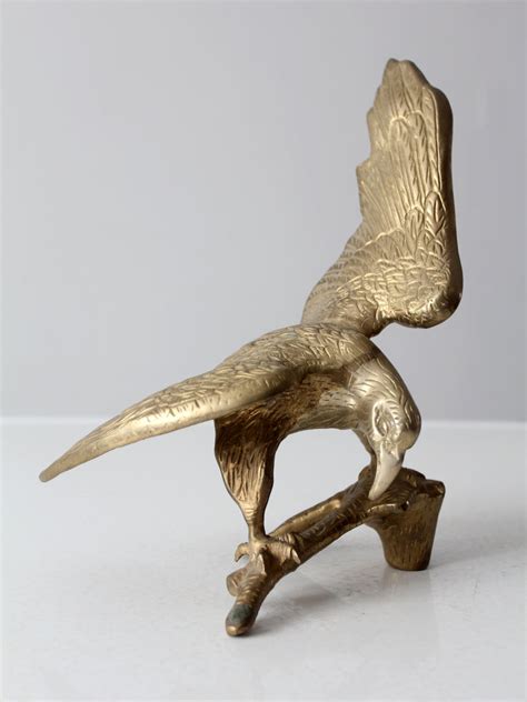 Vintage Brass Eagle Sculpture 86 Vintage