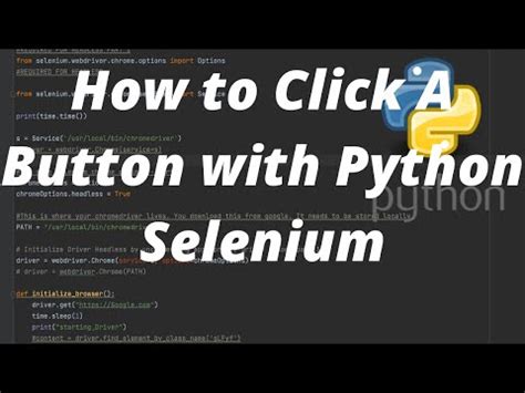 Selenium Python Tutorial How To Click A Button With Python Selenium Youtube