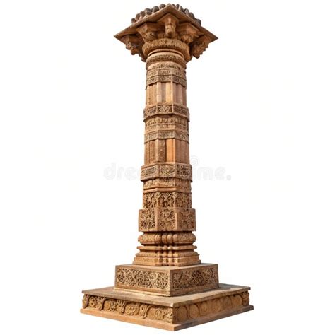 Indian Pillar Isolated On White Background Stock Illustration Illustration Of