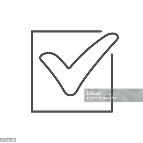 checkbox with checkmark line icon stock illustration download image