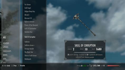 Skull Of Corruption Skyrim Id Spawn Commands Value Weight