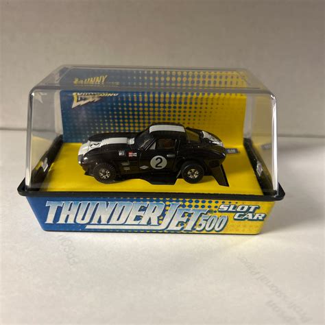 Corvette Black White Stripes Thunderjet 500 Chassis Ho Scale Racer 3