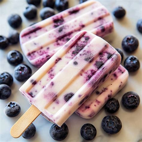 Blueberry Yogurt Swirl Popsicles