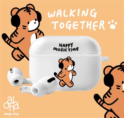 워킹타이거 호랑이 에어팟프로2 케이스 손글씨 캘리그라피 귀여운 오렌지 디자인 투명하드 반투명 젤리 에어팟 프로 123세대 케이스 남친 여친 친구 생일선물 예쁜커플 케이스