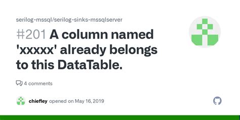 a column named xxxxx already belongs to this datatable · issue 201