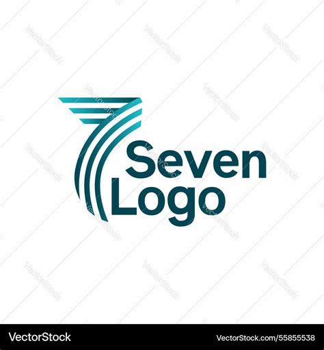 Seven Logo Design 7 Symbol With Upward Royalty Free Vector
