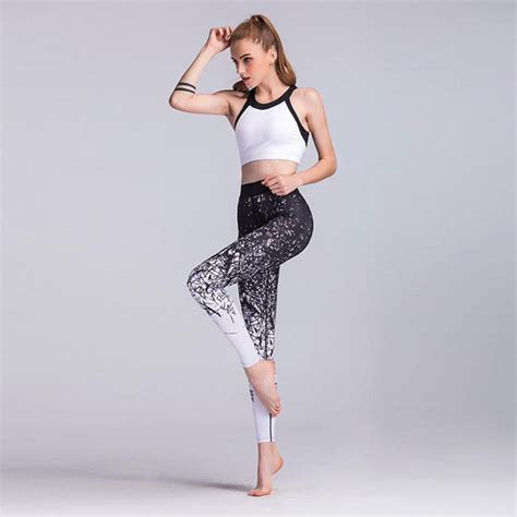 Womens Sports Clothing Chinese Style Printed Yoga Leggings For Fitnes