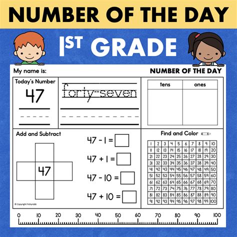 1st Grade Number Of The Day Worksheets 2 Digit Numbers Tens And Ones