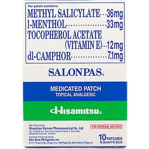 Lnj Salonpas® Medicated Patch 10patch Lazada Ph