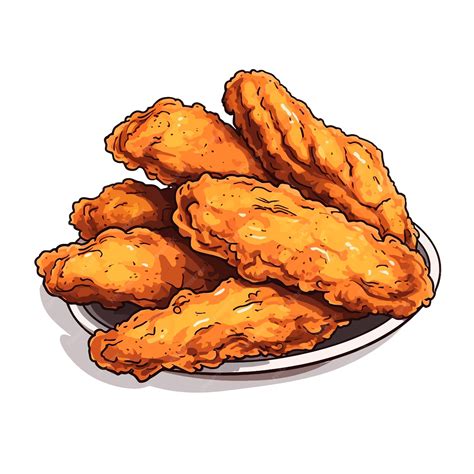Premium Vector Chicken Tenders Vector Clipart White Background