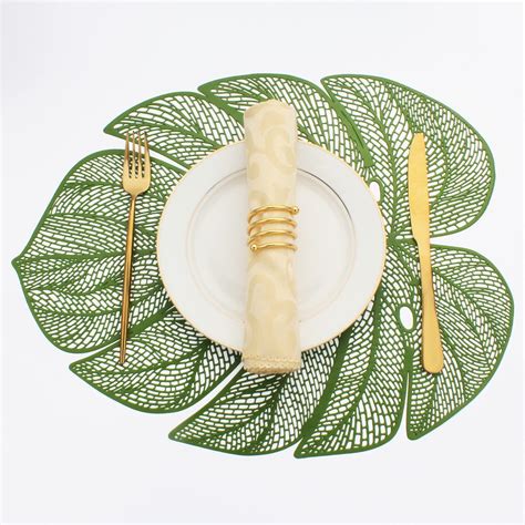 T Boutique 50 Disposable Tropical Palm Leaf Paper Place