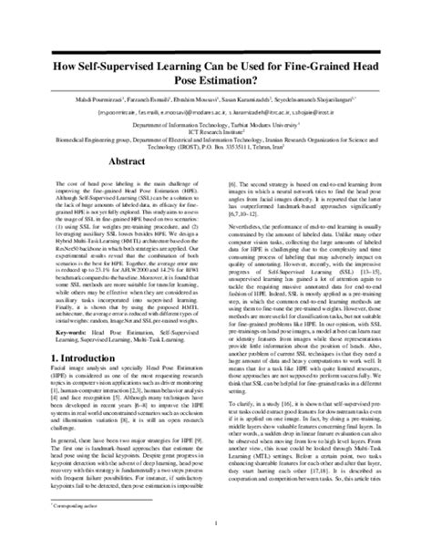 Pdf Self Supervised Learning For Head Pose Estimation