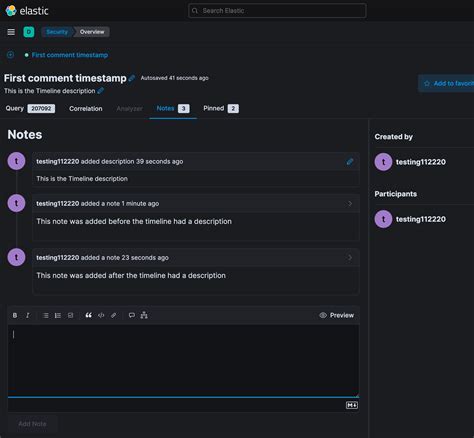 Security Solution Incorrect Timestamp Shown For The Description Comment In Timeline S Notes