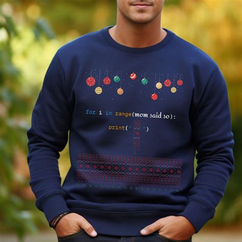 Funny Python Code Ugly Sweater Sweatshirt Geeky Christmas Pullover Programmer Humor T
