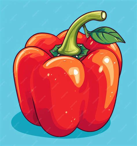Ilustración De Pimiento Morrón Ilustración De Dibujos Animados De Estilo Doodle De Pimiento