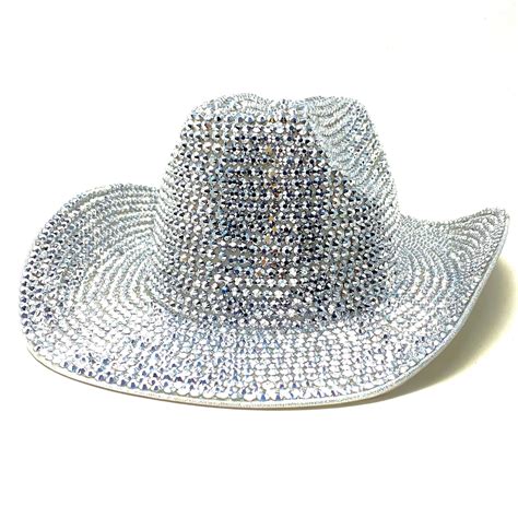 Fully Rhinestone Cowboy Hat Diamond Bling Cowgirl Hat Masque Party