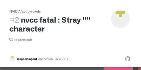 Nvcc Fatal Stray Character · Issue 2 · Nvidiagvdb Voxels · Github