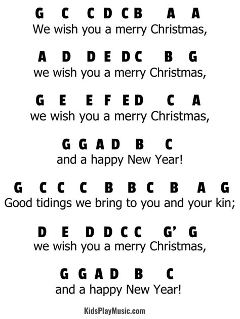 We Wish You A Merry Christmas Easy Piano Notes And Sheet Music