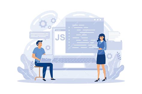 Programadores Que Utilizan El Lenguaje De Programación Javascript En La Computadora Gente