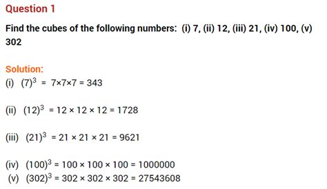 Cube And Cube Roots Ncert Extra Questions For Class Maths Chapter Studying Math Math