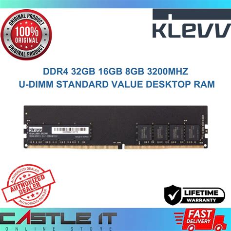 klevv ddr4 32gb 16gb 8gb 3200mhz pc3200 u dimm standard value desktop ram shopee malaysia