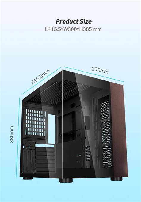 Diypc Diy Cube10 Wood Black Usb3 0 Type C Atx Mid Tower Gaming Computer Case W Tempered Glass