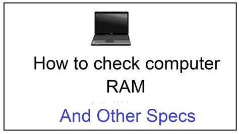 How To Check Computer Ram Youtube