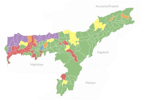 Assam Assembly Election Results Map 2016 District By District