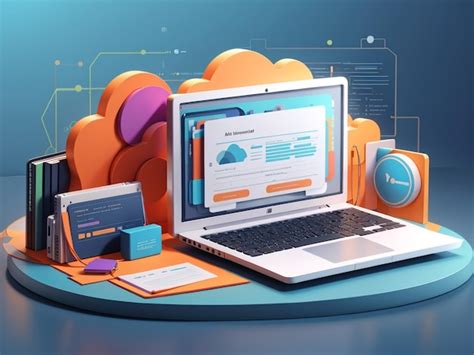Premium Ai Image Efficient Data Management Computer Laptop With